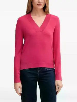 BENETTON V-neck Long-sleeve Sweater - Pink