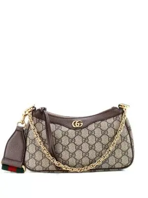 Gucci Ophidia Charm Shoulder Bag Gg Coated Canvas Small Crossbody Bag - Brown