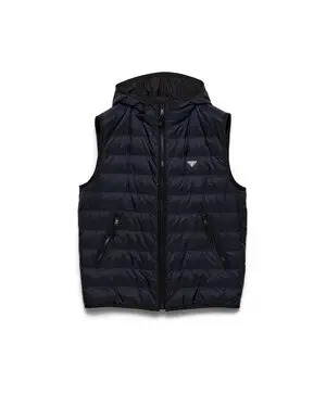 Prada Re-nylon Down Vest - Blue