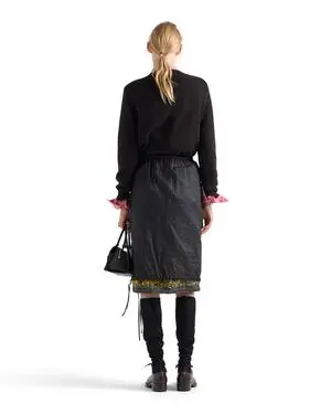 Prada Embroidered Organdy Midi-skirt
