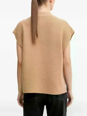 BENETTON Ribbed Sleeveless Knit Top - Neutrals