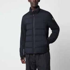 Moncler Navy Zip-up Jacket In Nylon - Blue
