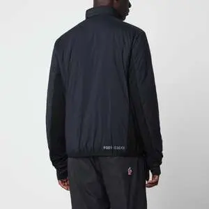 Moncler Navy Zip-up Jacket In Nylon - Blue