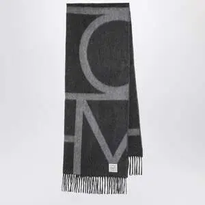 TOTEME Dark Melange Scarf In Brushed Wool - Grey
