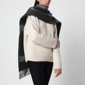 TOTEME Dark Melange Scarf In Brushed Wool