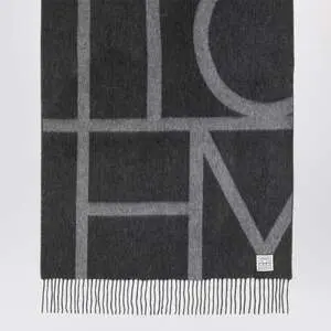 TOTEME Dark Melange Scarf In Brushed Wool