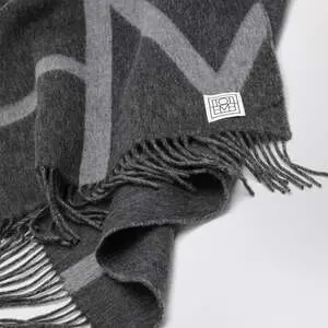 TOTEME Dark Melange Scarf In Brushed Wool