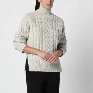 TOTEME Ecru Cable-knit Wool Turtleneck