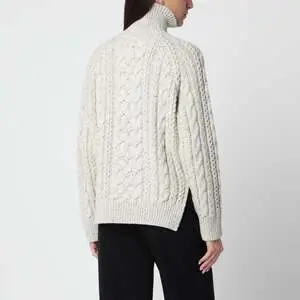 TOTEME Ecru Cable-knit Wool Turtleneck