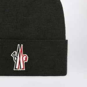 Moncler Olive Hat In Pure Wool