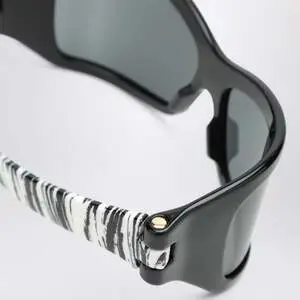 Bottega Veneta Black Sunglasses With Zebra-patterned Temples