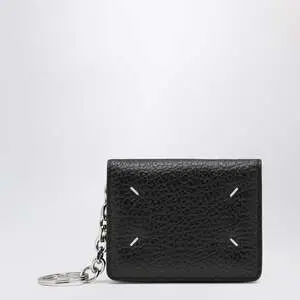 MAISON MARGIELA Wallet With Key Holder In Grained Leather - Black
