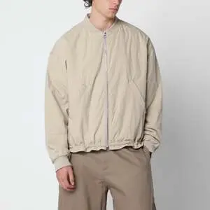 You Must Create Beige Zip-up Bomber Jacket In Nylon
