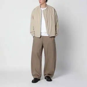You Must Create Beige Zip-up Bomber Jacket In Nylon