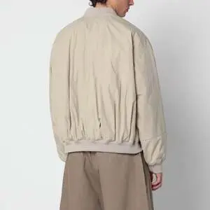 You Must Create Beige Zip-up Bomber Jacket In Nylon