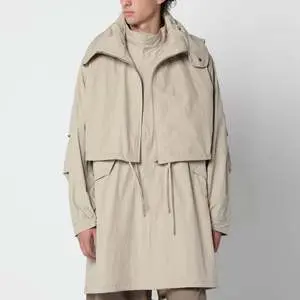 You Must Create Beige Layered Parka In Nylon - Grey