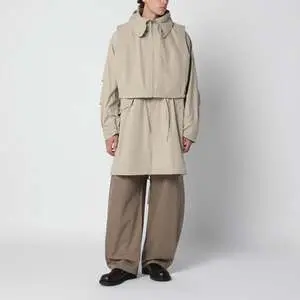 You Must Create Beige Layered Parka In Nylon