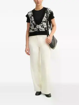 BENETTON Floral-pattern V-neck Sweater