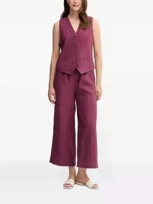 BENETTON V-neck Buttoned Waistcoat - Purple