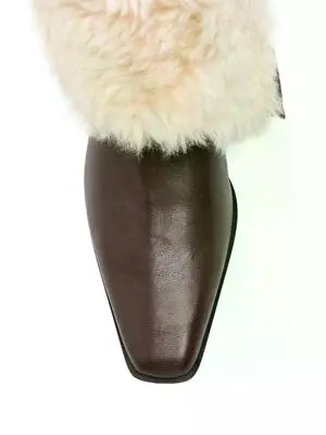 Paris Texas Bettina Shearling-trim Ankle Boots