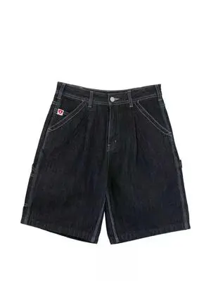 AAPE BY *A BATHING APE Pleated Contrast-stitch Denim Shorts