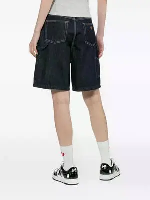 AAPE BY *A BATHING APE Pleated Contrast-stitch Denim Shorts