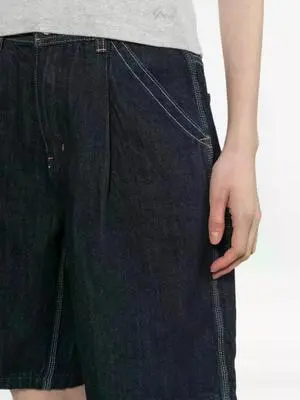 AAPE BY *A BATHING APE Pleated Contrast-stitch Denim Shorts
