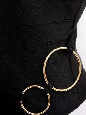 Chantelle Ring-detail Textured Swimsuit - Black