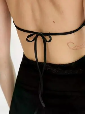 Bardot Floral-embroidery Cutout Halter-neck Bodysuit