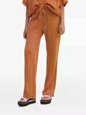 BILLABONG Open-knit Drawstring Trousers - Brown