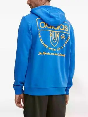 Adidas Logo-print Drawstring Hoodie - Blue