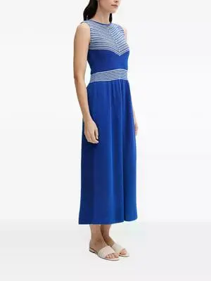 BENETTON Striped Crochet-knit Midi Dress