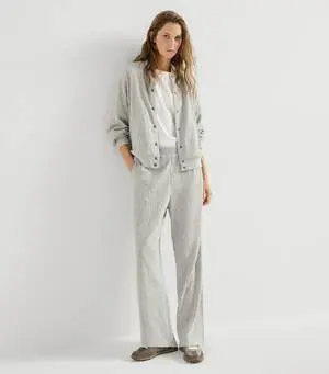 Brunello Cucinelli Sparkling Lace Jersey Track Pants