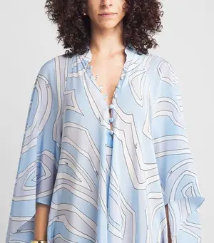 Emilio Pucci Silk Printed Kaftan Maxi Dress