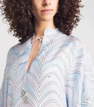 Emilio Pucci Silk Baiadera Print Kaftan Maxi Dress