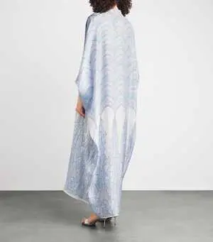 Emilio Pucci Silk Baiadera Print Kaftan Maxi Dress