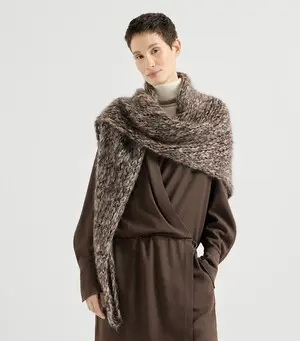 Brunello Cucinelli Mohair-blend Knitted Shawl