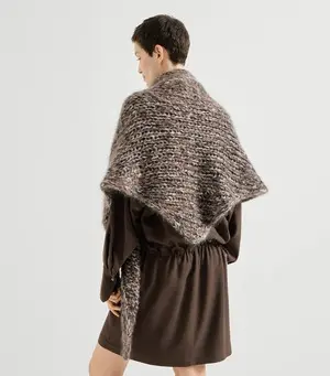 Brunello Cucinelli Mohair-blend Knitted Shawl