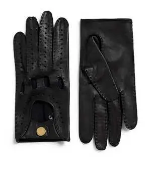 HAMERLI Leather Mathieu Driving Gloves - Black