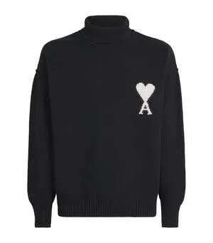 AMI Paris Virgin Wool De Coeur Rollneck Sweater