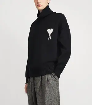 AMI Paris Virgin Wool De Coeur Rollneck Sweater