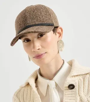 Brunello Cucinelli Virgin Wool-blend Monili Baseball Cap - Brown