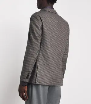 Eton Cotton Houndstooth Single-breasted Blazer