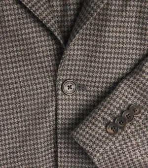 Eton Cotton Houndstooth Single-breasted Blazer