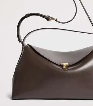 TOTEME Large Leather T-lock Top-handle Bag - Brown