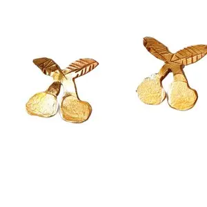 LILY FLO JEWELLERY Cherries Earrings In Solid - Gold