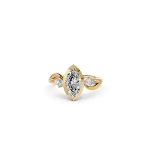 AYA FINE JEWELRY Harlow Marquise & Kite Lab Grown Diamond Three-stone Engagement Ring In Gold - Yellow