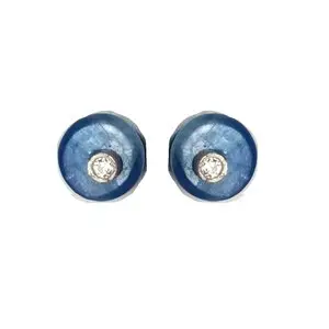 LILY FLO JEWELLERY Kyanite Lab Grown Diamond Stud Earrings - Blue