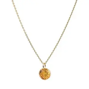 LILY FLO JEWELLERY Yellow Sapphire Solitaire Necklace - Gold