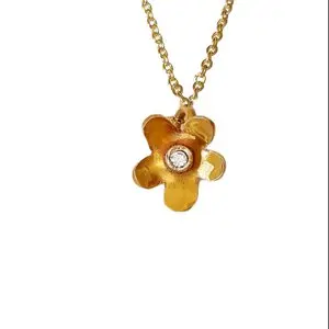 LILY FLO JEWELLERY Daisy 9k Solid And Lab Grown Diamond Stud Necklace - Gold